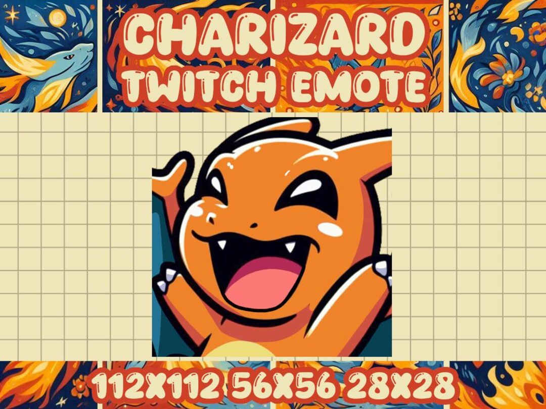Charizard Celebrate Emote Fun Pokémon Party Icon for Twitch and Discord ...
