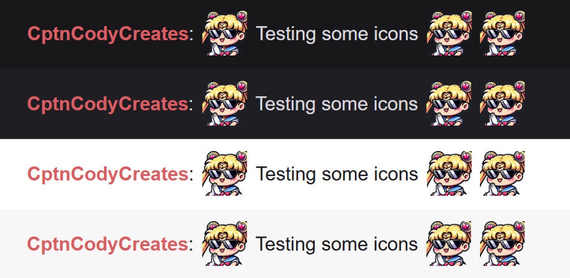 Sailor Moon EZ Clap Emote Cute Kawaii Anime Icon Digital Chibi Gamer ...