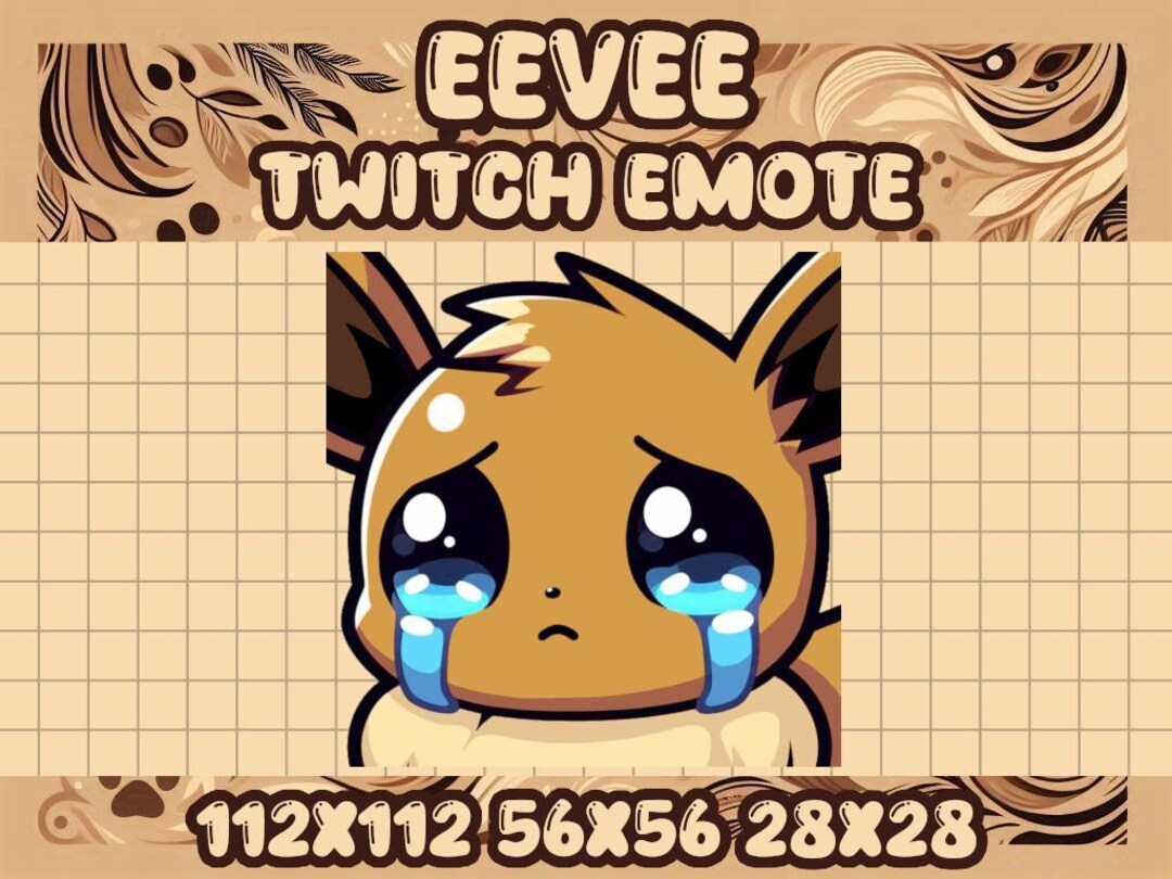 Eevee Sad Emote Cute Kawaii Chibi Icon for Twitch and Discord - Etsy