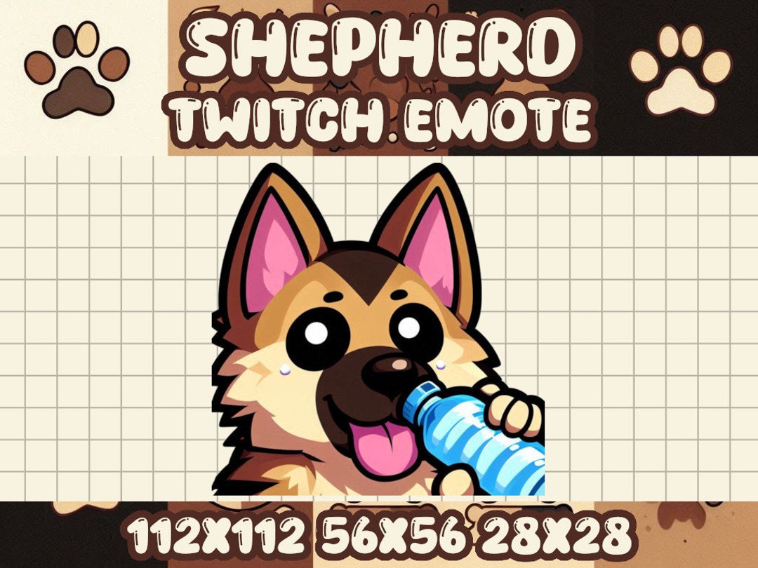 German Shepherd Hydrate Emote for Twitch and Discord Streaming - Etsy