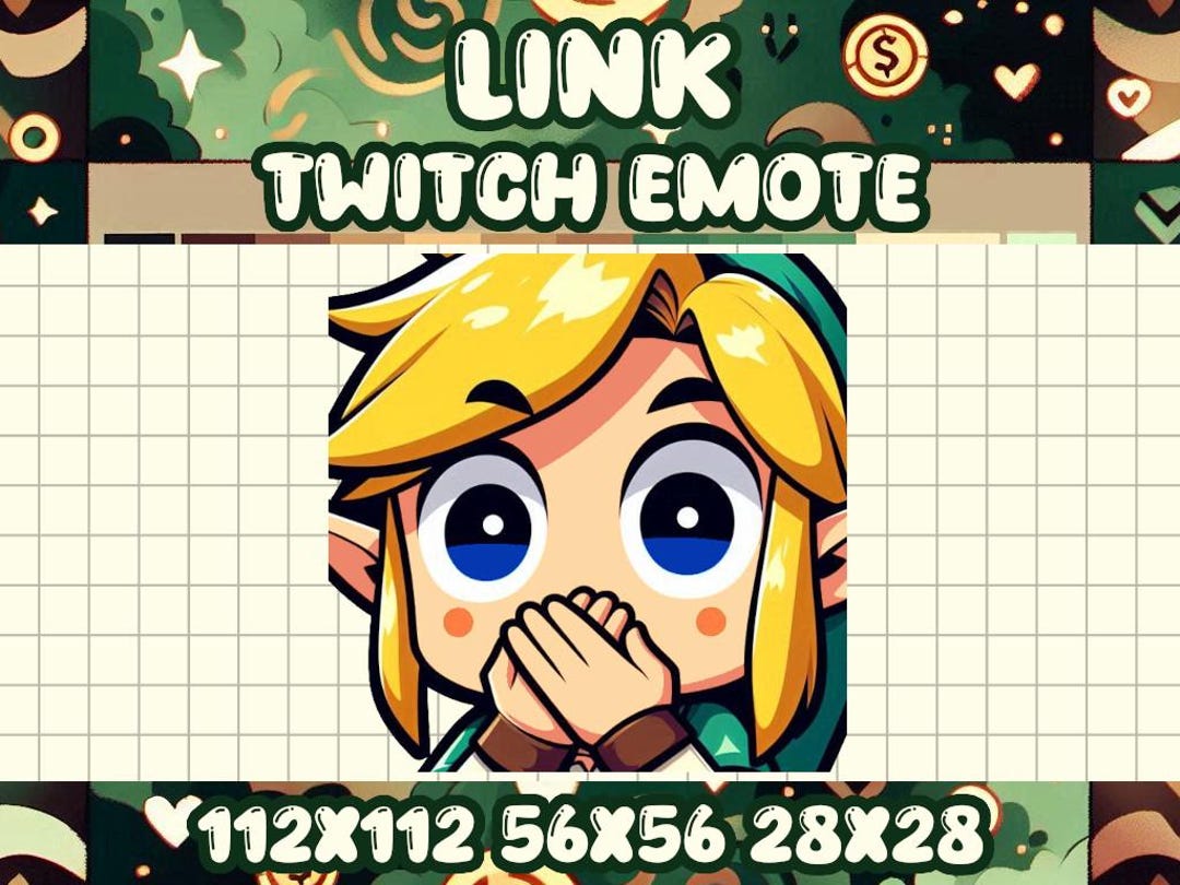 Link Gasp Emote Cute Legend of Zelda Chibi Icon for Twitch and Discord ...