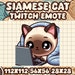 Siamese Cat Cozy Laptop Emote Cute Kawaii Chibi Icons Gamer Emotes for ...