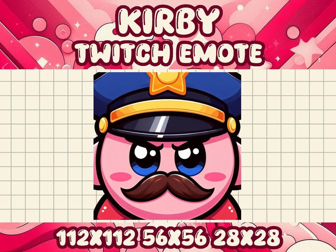 Kirby Cop Emote | Mustached Officer Icon for Twitch & Discord Chats - Etsy