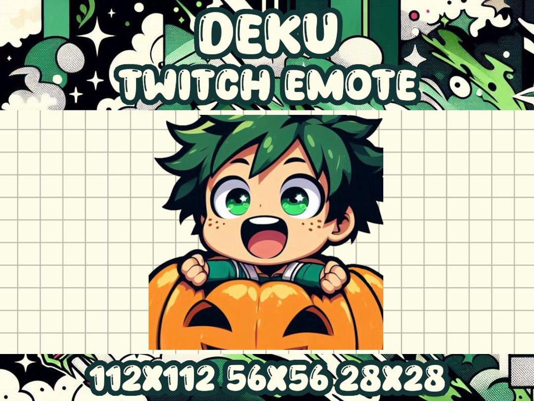Deku Pumpkin Emote My Hero Academia Kawaii Anime Chibi Gamer Twitch ...