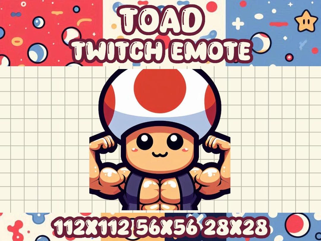 Toad Muscle Emote | Funny Mario Gym Icon for Twitch & Discord - Etsy