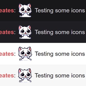 White Cat Scared Emote | Cute Twitch & Discord Icons | Kawaii Chibi ...