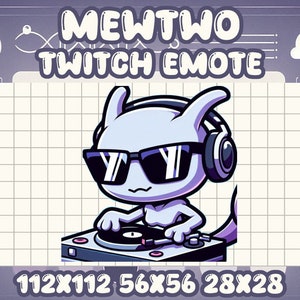 Mewtwo DJ Emote for Kawaii Chibi Livestreams & Cool Rave Music Parties ...