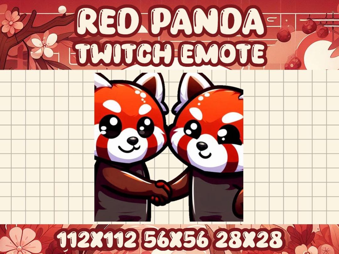 Red Panda Handshake Twitch Emote | Discord Icon (ZIP) - Etsy