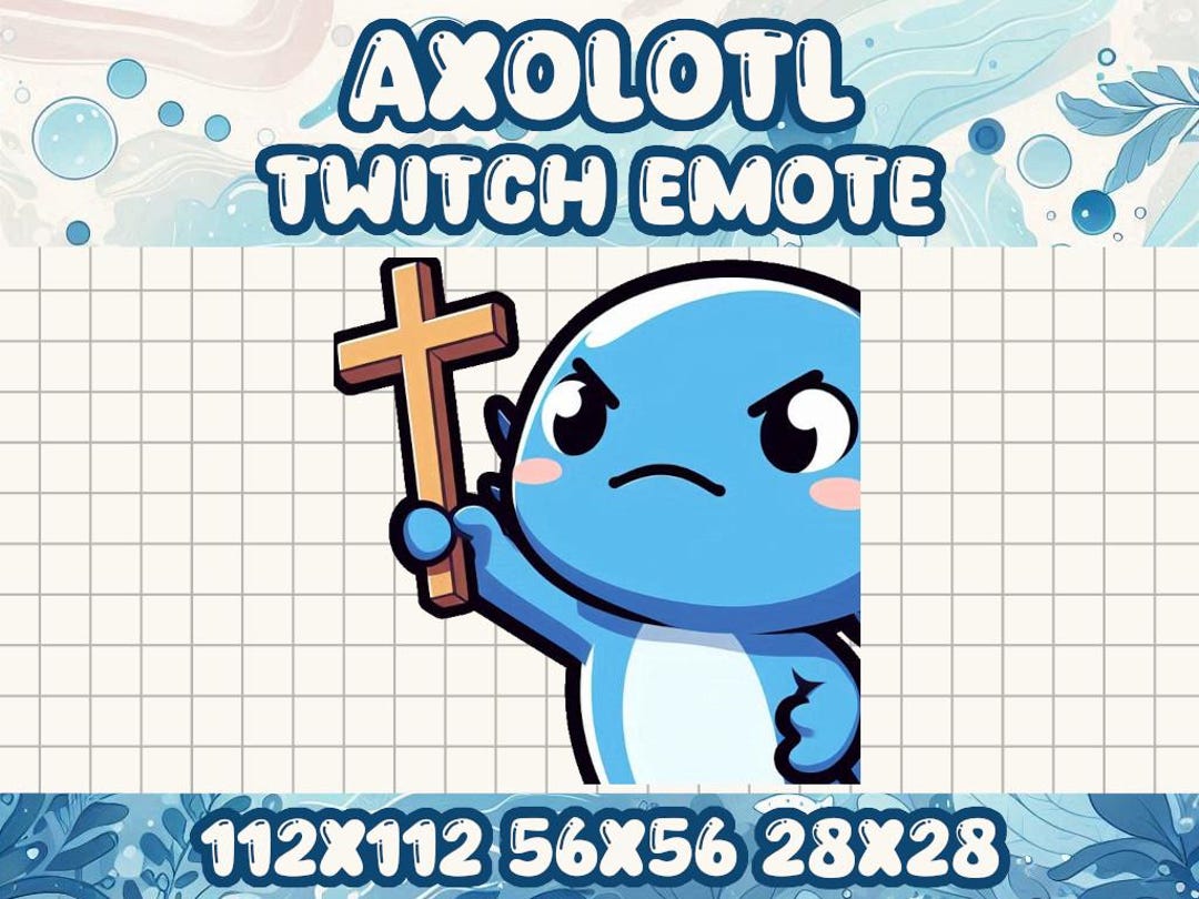 Blue Axolotl Cross Emote | Funny & Expressive Twitch Icon - Etsy