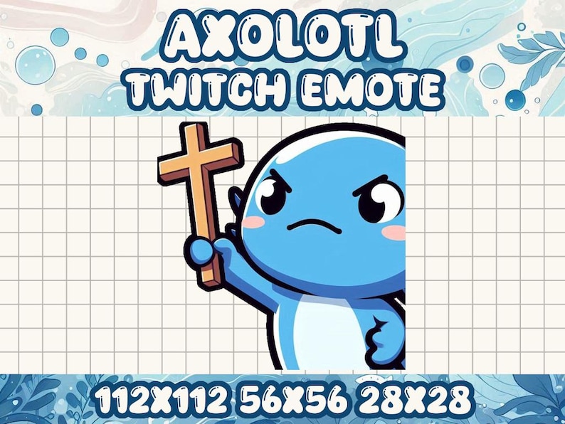 Blue Axolotl Cross Emote | Funny & Expressive Twitch Icon - Etsy