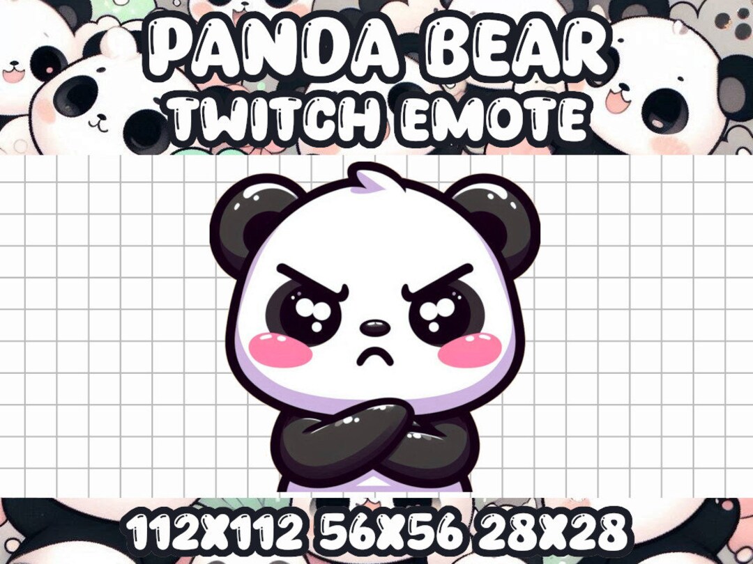 Panda Bear Angry Emote Cute Twitch & Discord Icons Kawaii Chibi Gamer ...