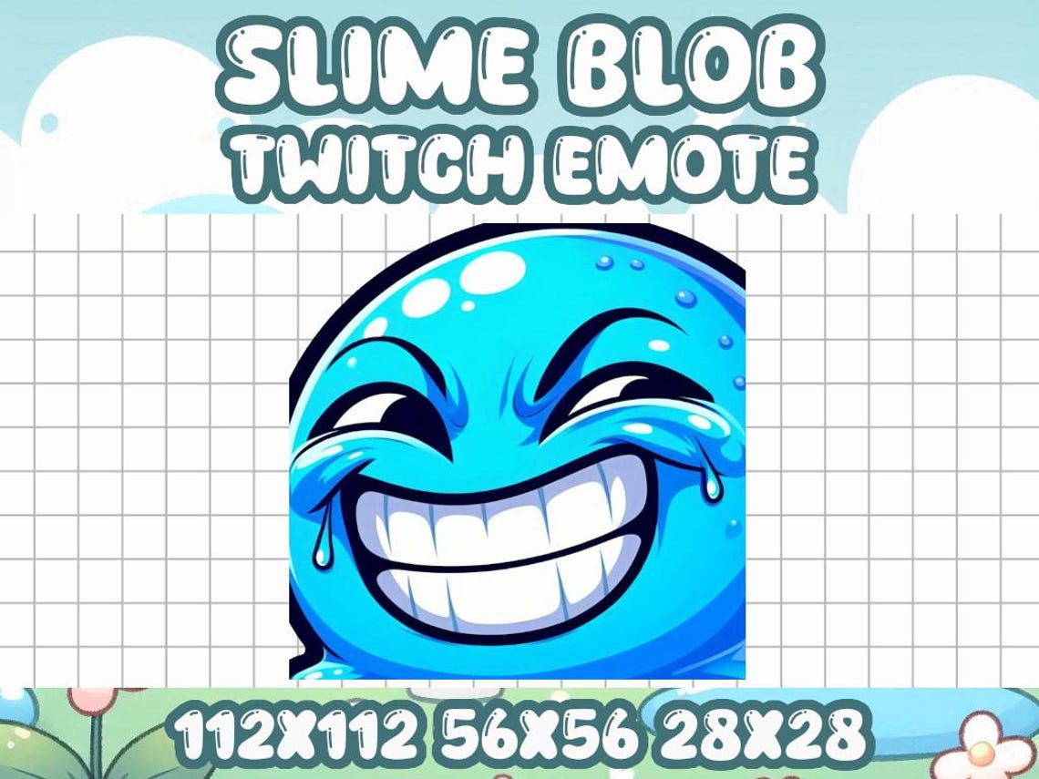 Blue Slime Blob Troll Emote | Funny Kawaii Gamer Icon for Twitch ...