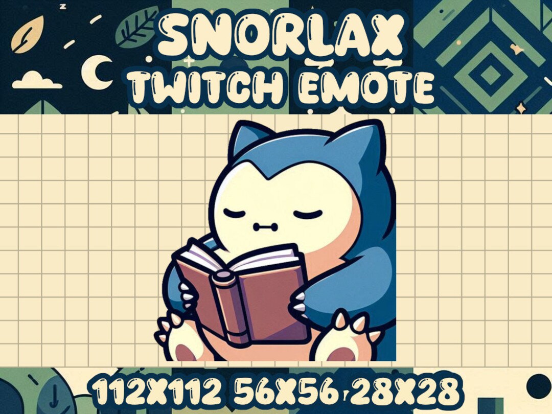 Snorlax Reading Emote for Twitch & Discord - Etsy