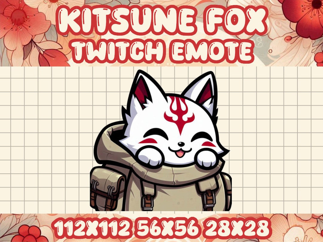 Kitsune Fox Carry Emote | Cute Kawaii Chibi Gamer Icon for Twitch ...