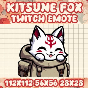 Kitsune Fox Carry Emote | Cute Kawaii Chibi Gamer Icon for Twitch ...
