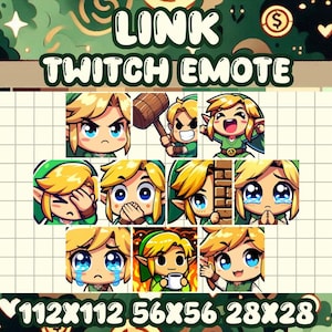 Link Emote 10-pack Bundle | Cute Kawaii Chibi Starter Pack for Twitch ...