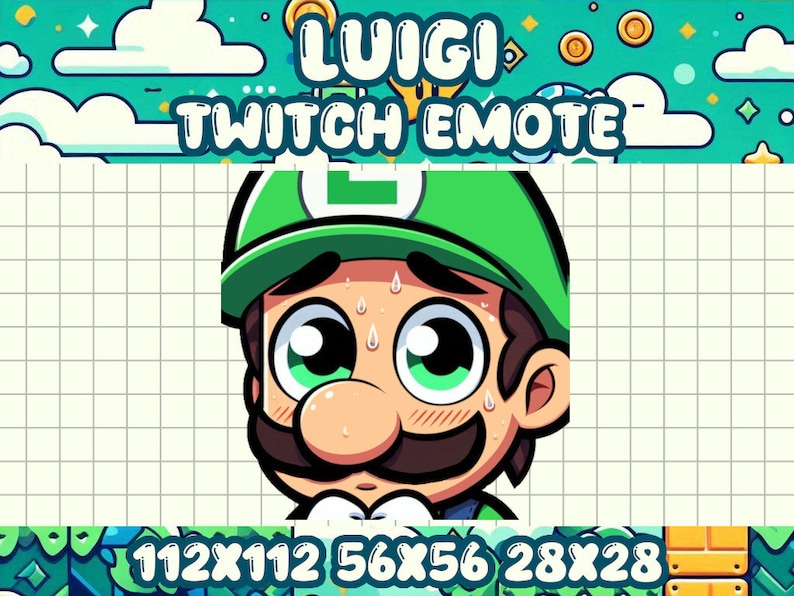 Luigi Nervous Emote Icon for Twitch Discord and Gaming - Etsy