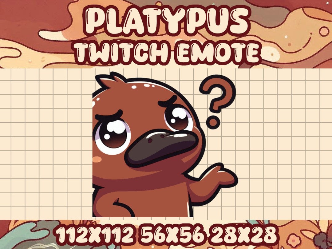 Brown Platypus Confused Emote | Kawaii Chibi Icon for Twitch & Discord - Etsy