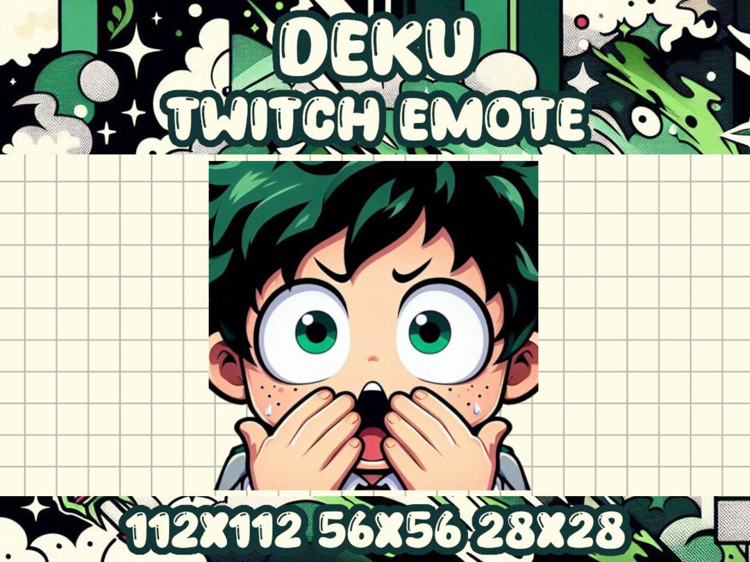 Deku Gasp Emote My Hero Academia Kawaii Anime Icon Chibi Gamer Twitch ...