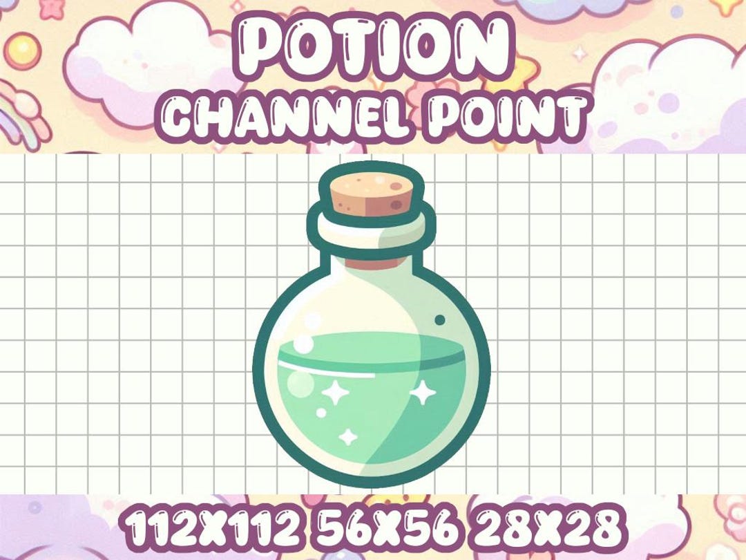 Green Potion Emote: Kawaii Fantasy Icon for Twitch/discord (digital ...