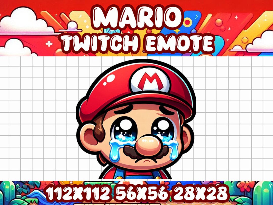 Mario Sad Emote for Twitch and Discord - Gamer Icon Kawaii Chibi Style ...