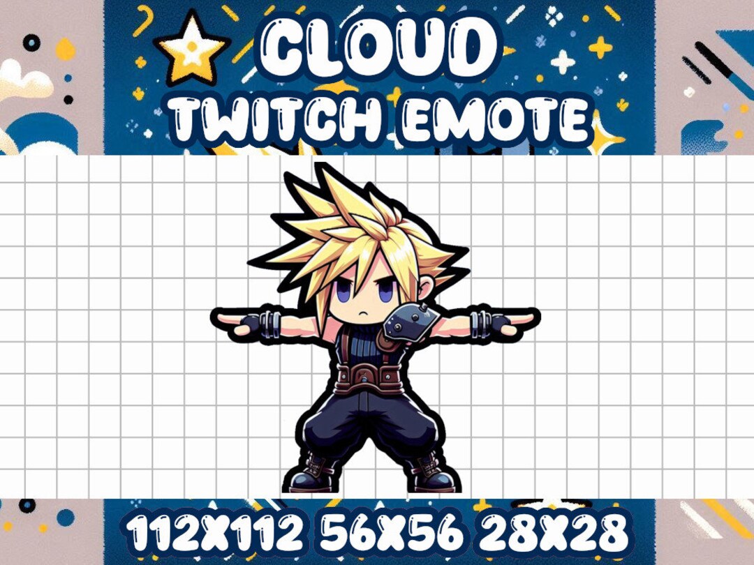 Cloud Strife T-pose Emote Cute Kawaii Final Fantasy Icons Adorable ...