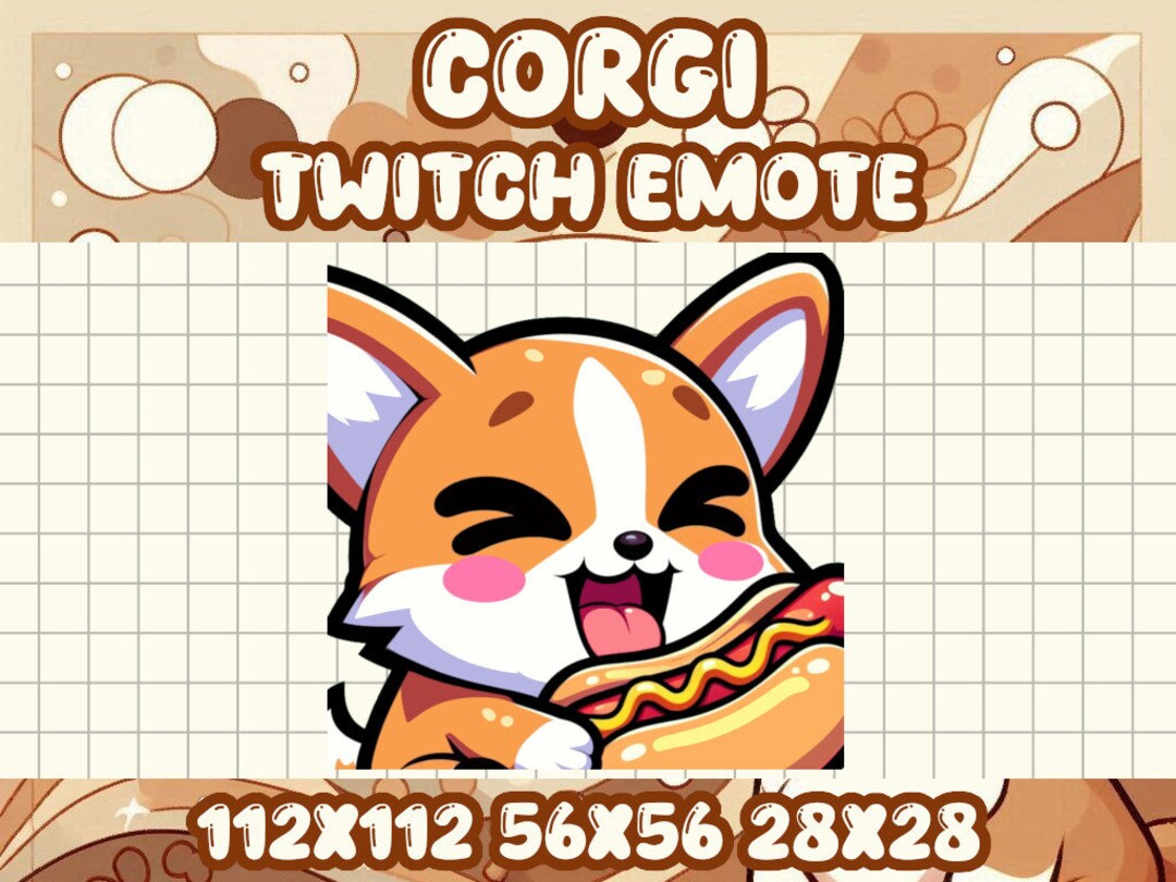 Corgi Hot Dog Cute Kawaii Gamer Emote for Twitch & Discord - Etsy