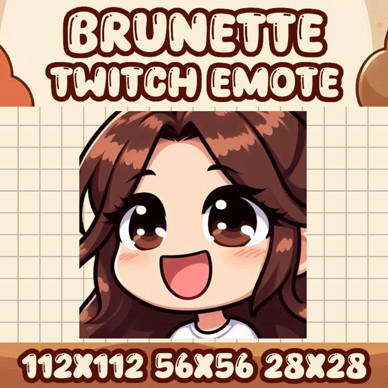 Chibi Brunette Emoji - Etsy