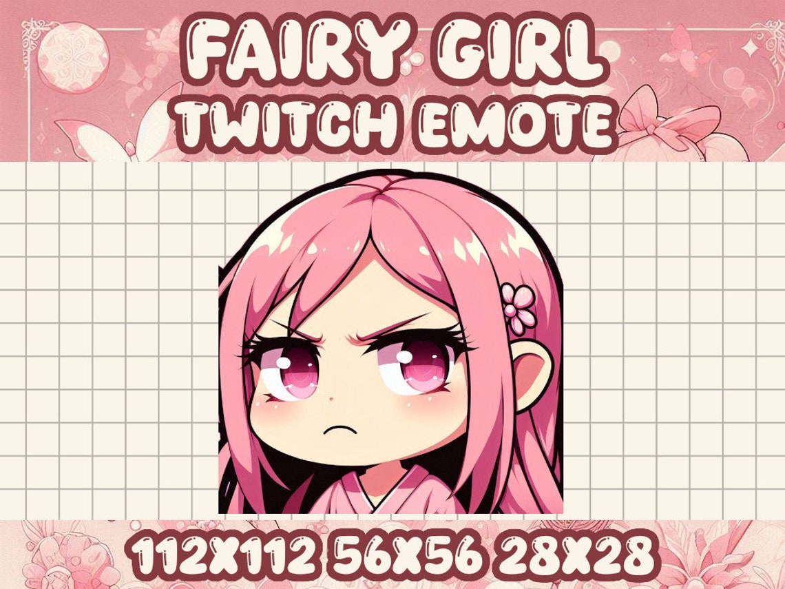 Pink Fairy Girl SUS Emote | Kawaii Fantasy Icon for Twitch and Discord ...