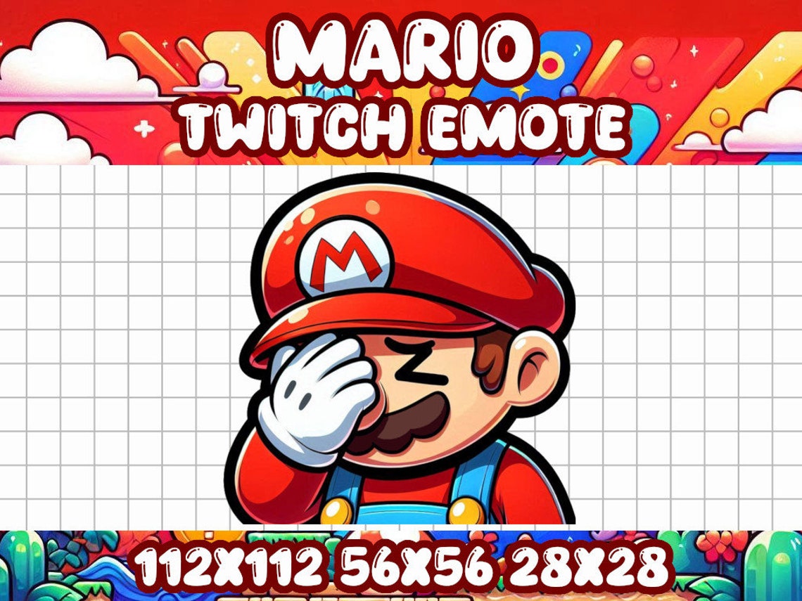 Mario Facepalm Emote for Twitch and Discord Gamers - Etsy