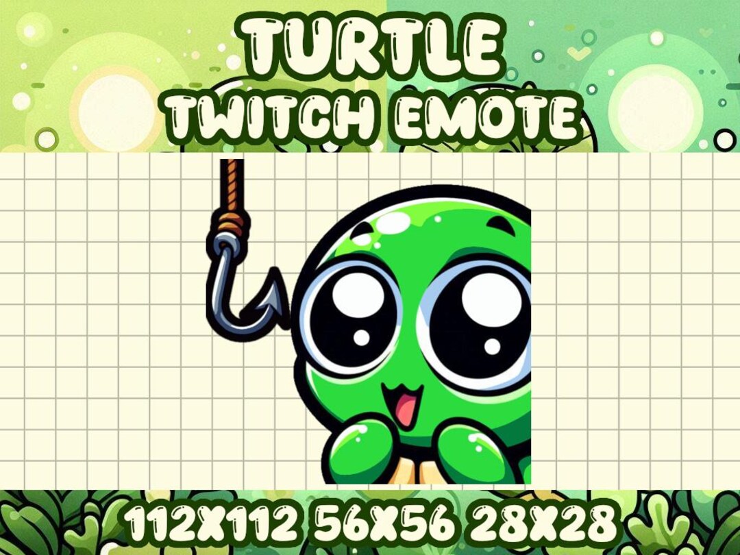 Green Turtle Baited Emote for Twitch and Discord - Kawaii Gaming Icon ...