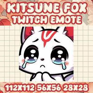 Kitsune Fox Pleading Emote | Cute Kawaii Chibi Icon for Twitch and ...