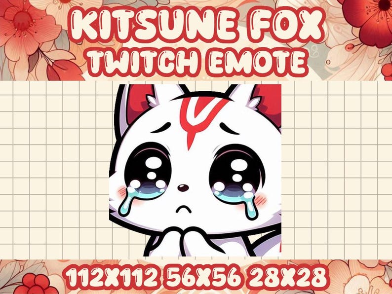Kitsune Fox Pleading Emote | Cute Kawaii Chibi Icon for Twitch and ...