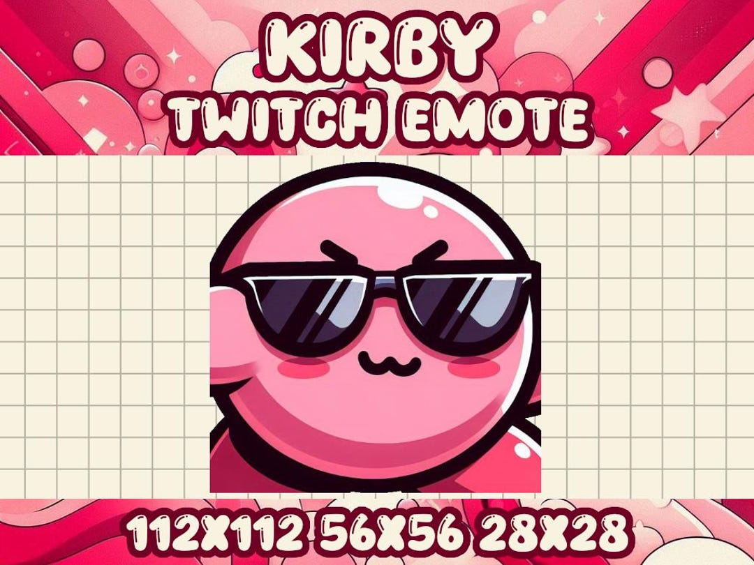 Kirby Cool Emote | Kawaii Super Smash Bros Icon for Twitch and Discord ...