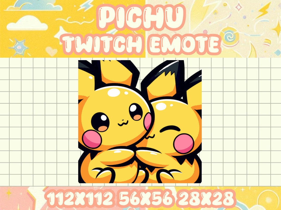Pichu Cuddle Emote Cute Kawaii Pokémon Twitch & Discord Icon Adorable ...