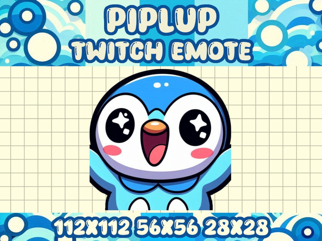 Piplup Hype Emote | Kawaii Pokémon Icon for Twitch and Discord - Etsy