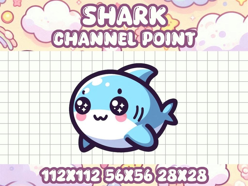 Blue Shark Kawaii Emote: Twitch & Discord Stream Icon - Etsy