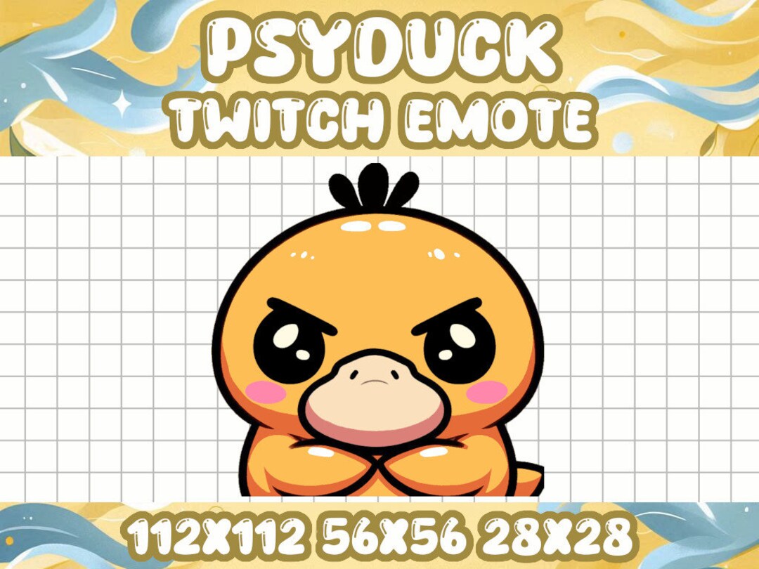 Psyduck Angry Emote Cute Kawaii Pokémon Twitch Discord Icons Adorable ...
