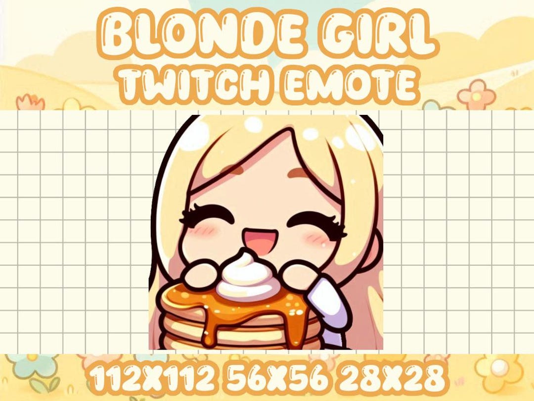 Blonde Girl Pancakes Emote | Cute Kawaii Breakfast Chibi Icon for ...