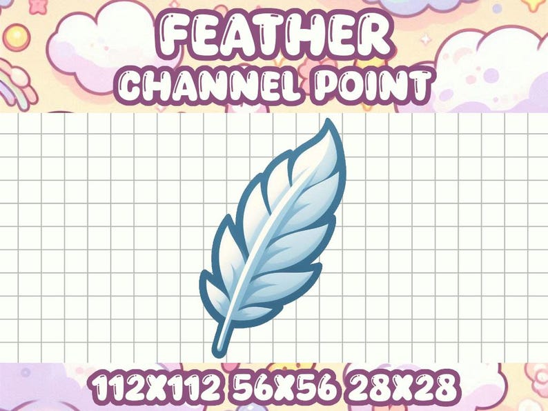 Feather Channel Point Emote | Cute Kawaii Soft Icon for Twitch and ...