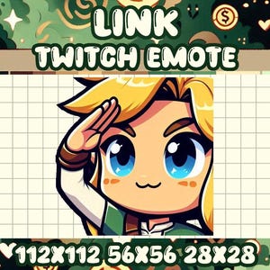 Link Salute Emote | Cute Legend of Zelda Chibi Icon for Twitch and ...