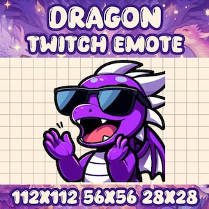 Purple Dragon EZ Clap Emote | Cute Twitch Discord Icons | Kawaii Chibi ...