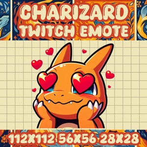 Charizard Simp Emote Kawaii Pokémon Emoji for Twitch and Discord Gamers ...