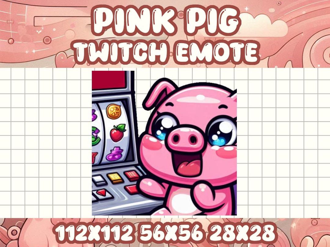 Pink Pig Gamble Emote for Twitch Discord Casino Slots - Etsy
