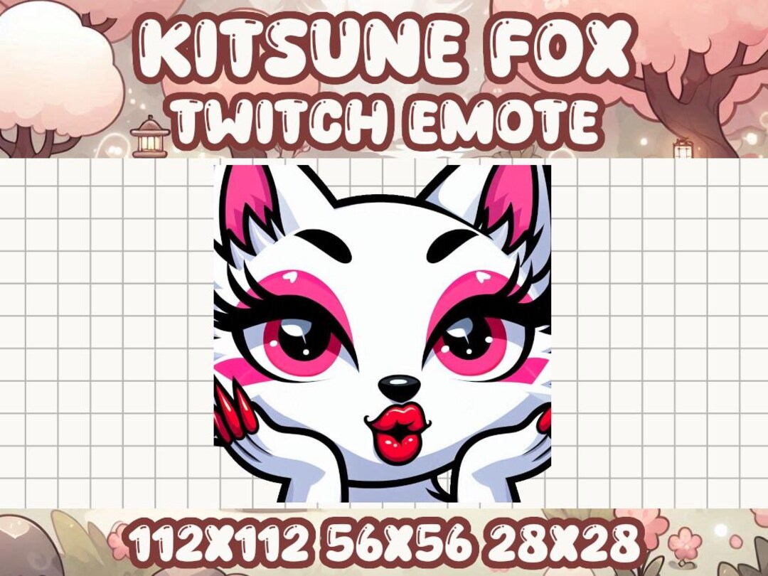 Kitsune Fox Slay Emote: Fierce Chibi Twitch/discord Icon (digital ...