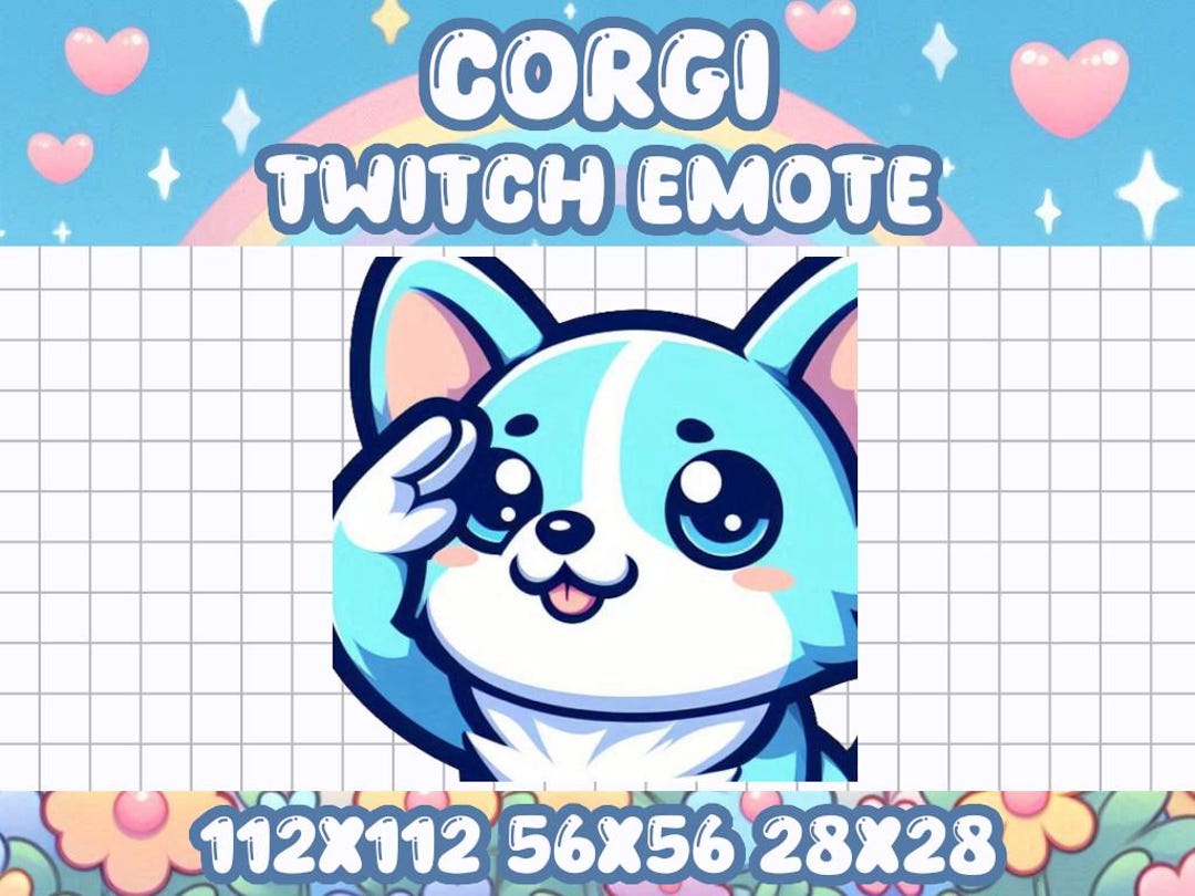 Blue Corgi Salute Emote | Kawaii Chibi Dog Icon for Twitch and Discord - Etsy
