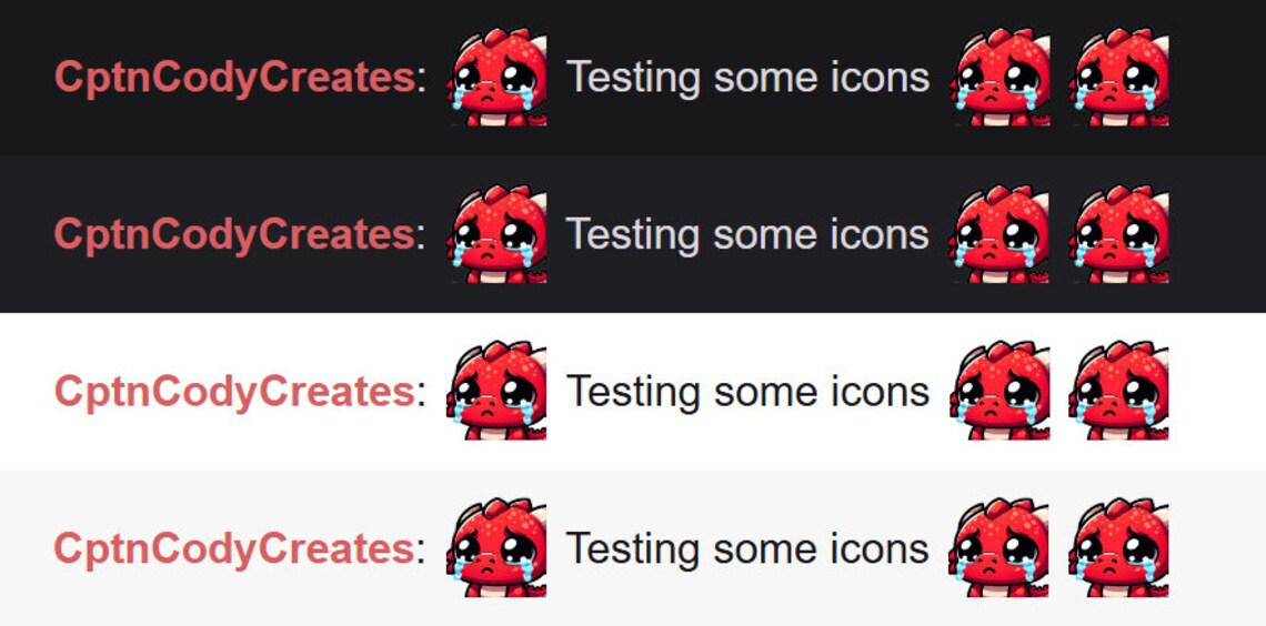 Red Dragon Sad Emote Cute Twitch Discord Icons Kawaii Chibi Gamer ...