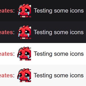 Red Dragon Sad Emote | Cute Twitch Discord Icons | Kawaii Chibi Gamer ...