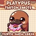 Brown Platypus Donut Emote | Cute Twitch & Discord Icons | Kawaii Chibi ...