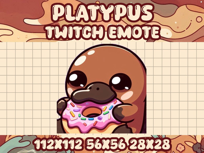 Brown Platypus Donut Emote Cute Twitch & Discord Icons Kawaii Chibi ...